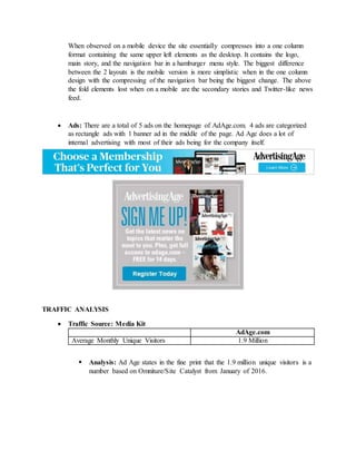 Ad Age web site analysis | PDF