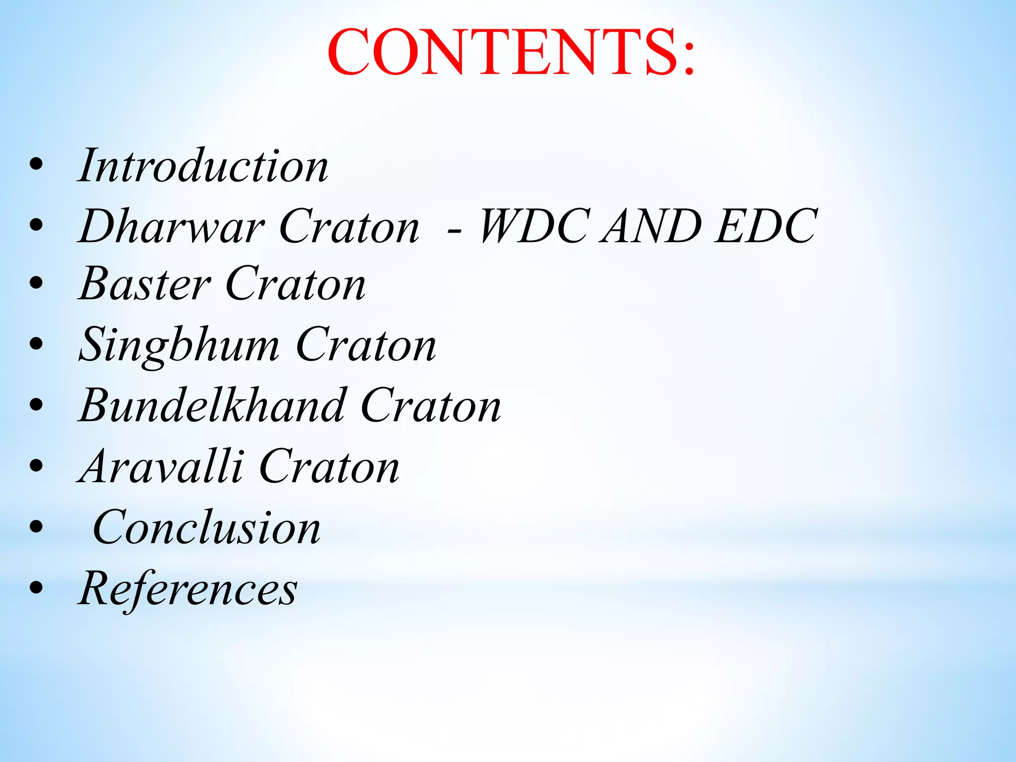 Cratons of india | PPTX