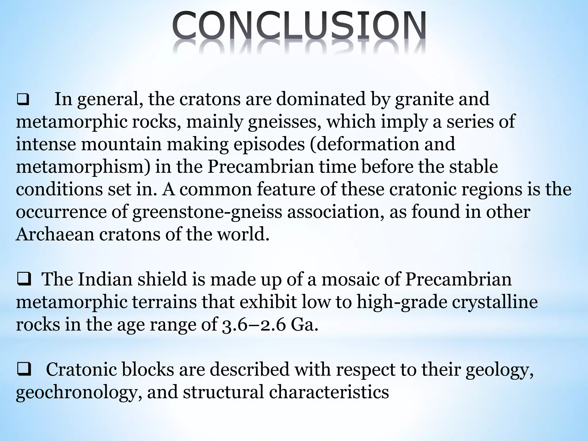 Cratons of india | PPTX
