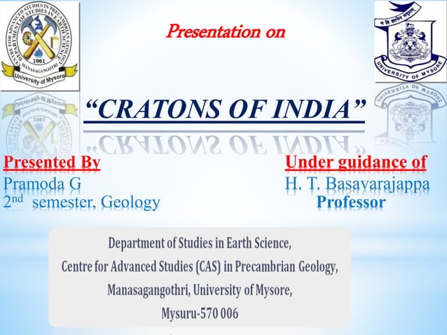 Cratons of india | PPTX | Geology | Science