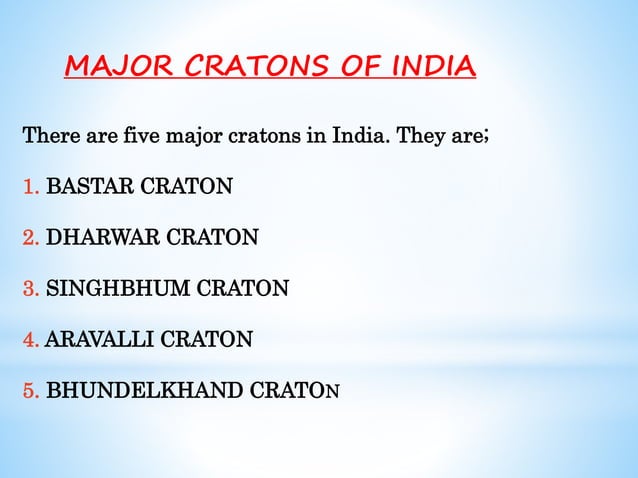 Cratons of india | PPTX | Geology | Science