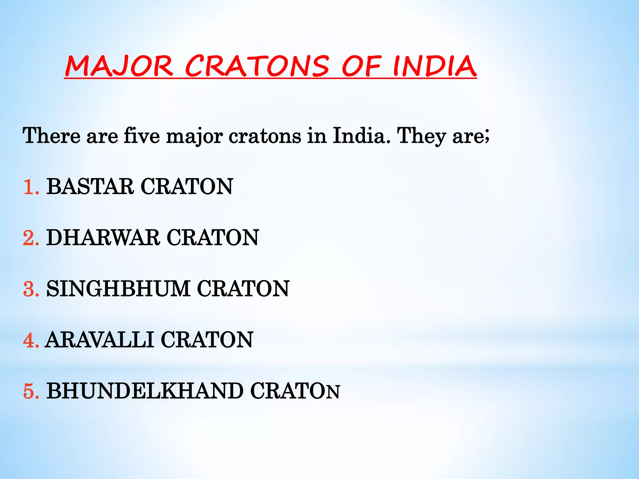 Cratons of india | PPTX
