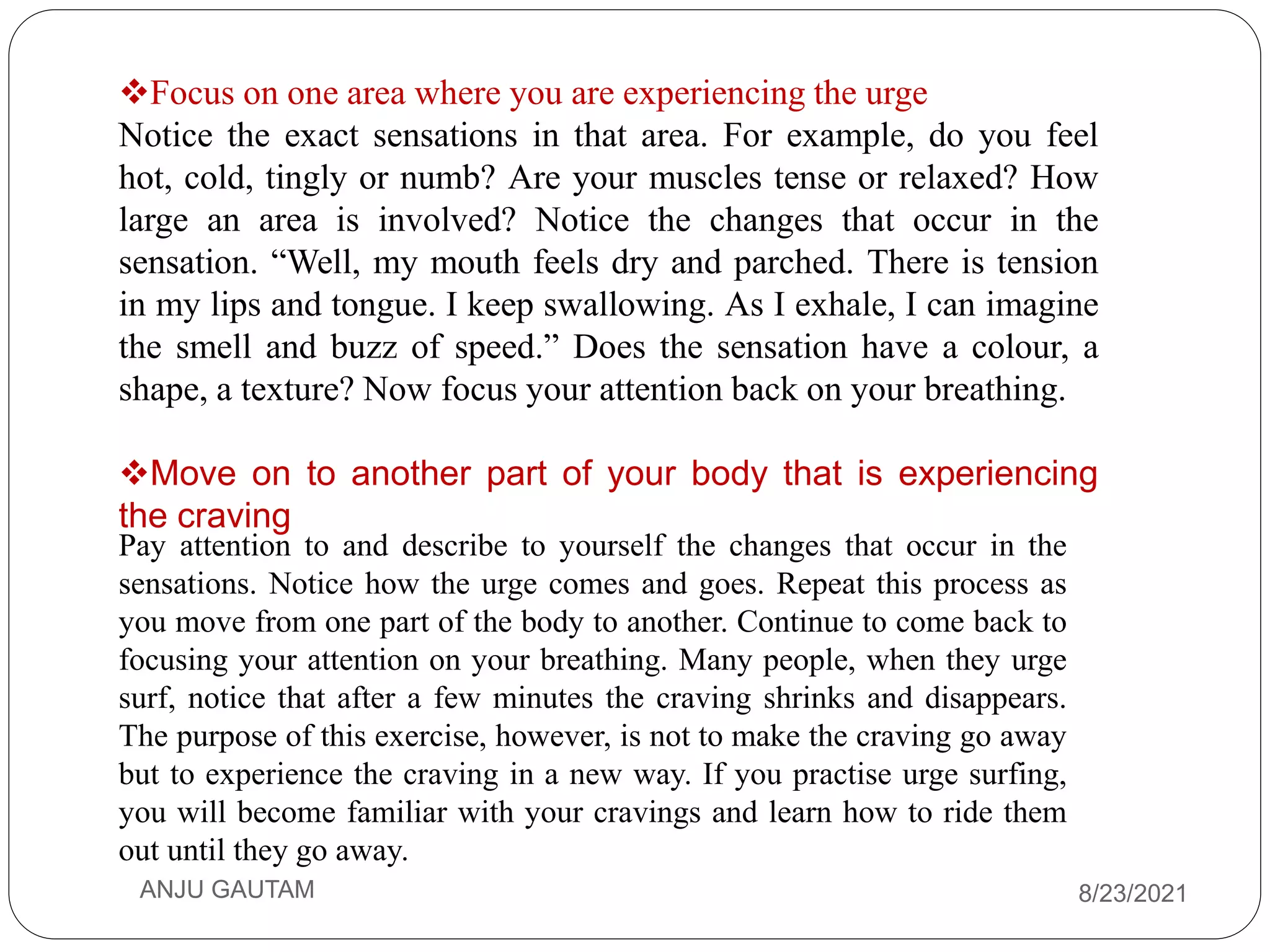 Managing Cravings & triggers | PPT