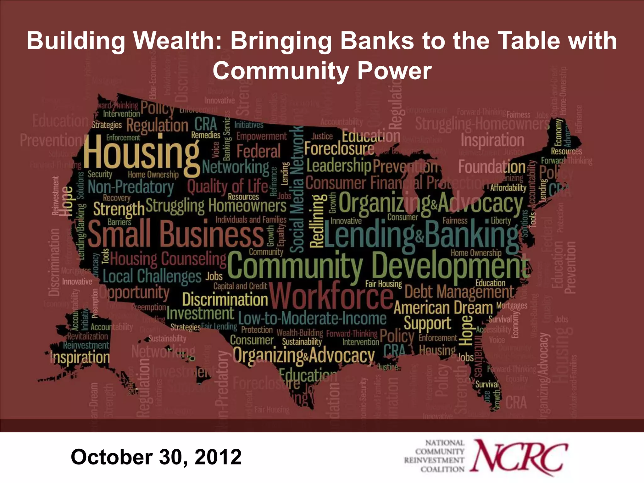 CRA & Building Community Wealth Webinar | 11.29.12