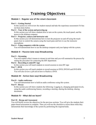Smart Classroom Student Manual | PDF