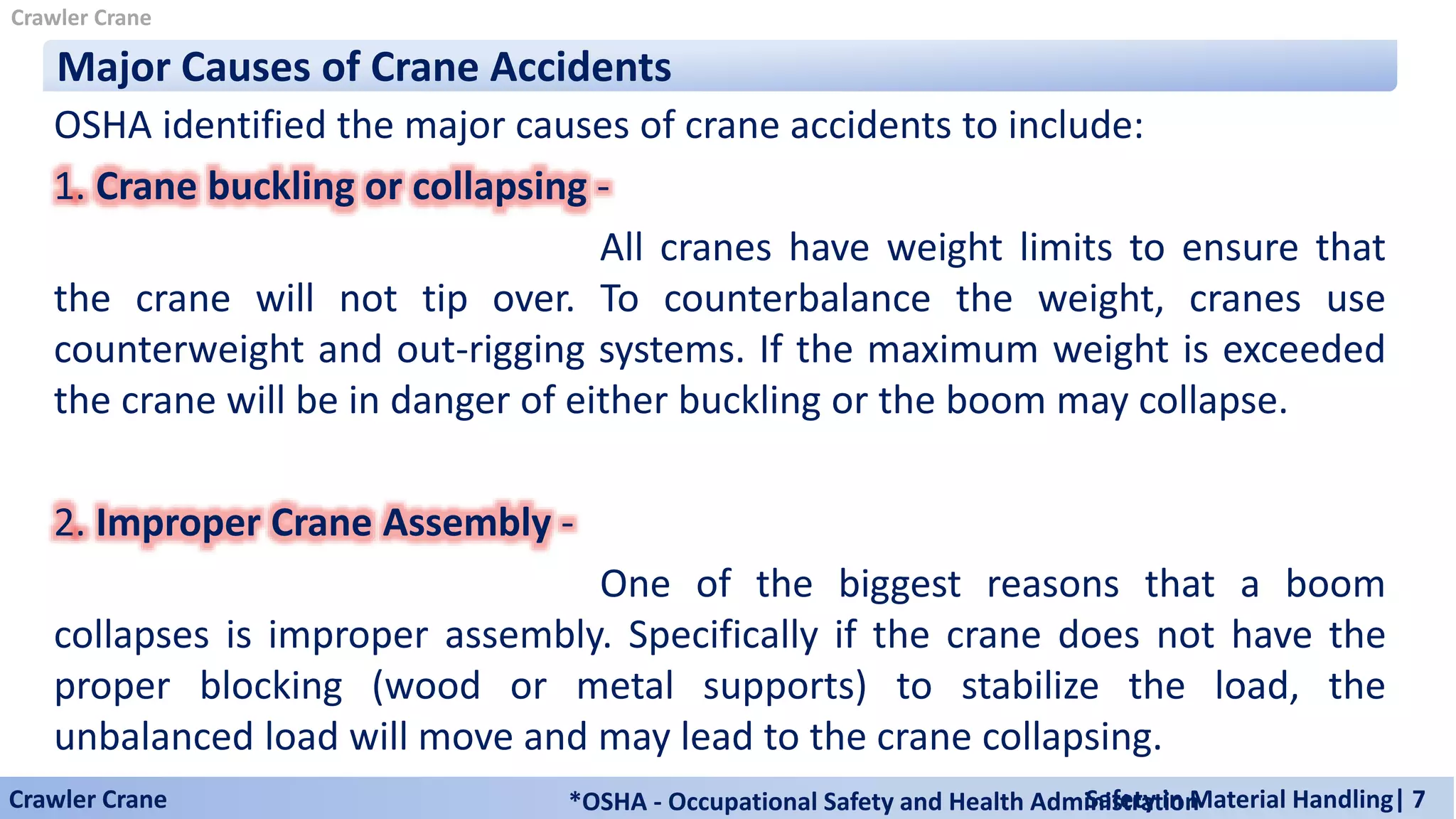 Crawler crane introduction | PPTX