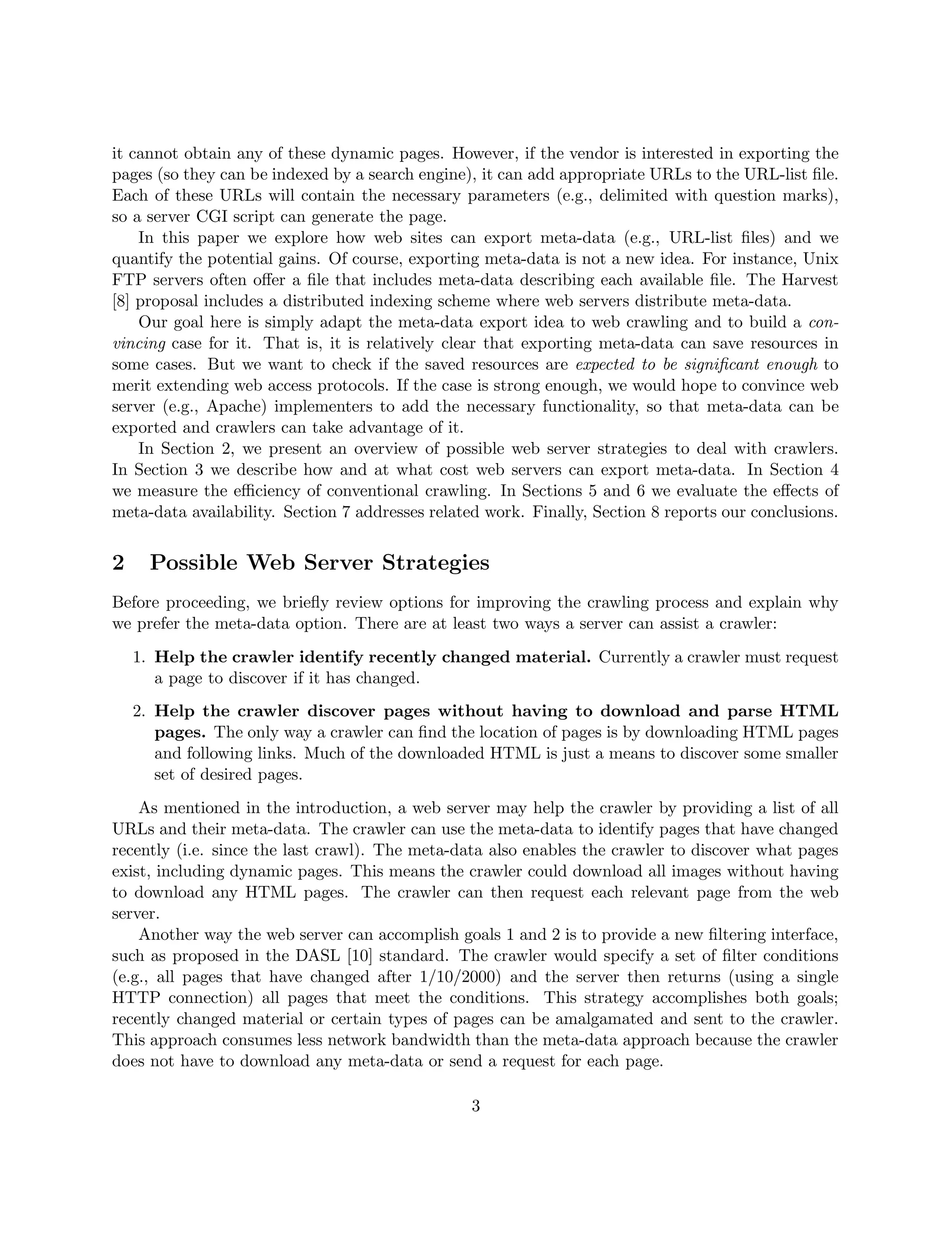 Crawler-Friendly Web Servers | PDF