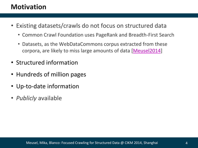 Focused Crawling for Structured Data | PPT