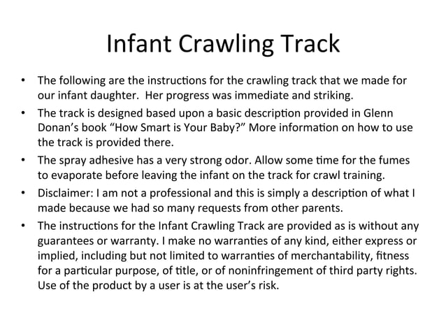 Crawling Track - Instructions | PPT