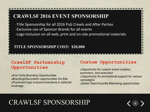 CrawlSF 2016 SPonsor Proposal | PPT