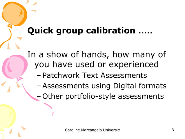 Digitally enhanced Patchwork Text Assessment workshop | PPT