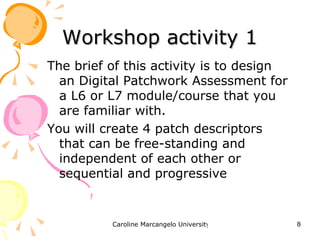 Digitally enhanced Patchwork Text Assessment workshop | PPT