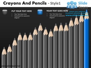 Crayons and pencils design 1 powerpoint ppt slides. | PPT