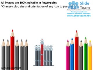 Crayons and pencils style design 1 powerpoint ppt templates. | PPT