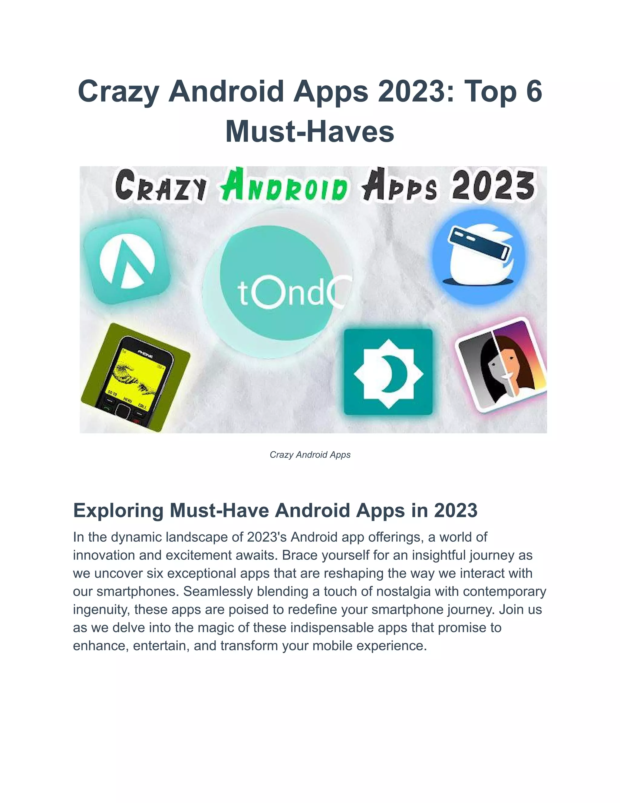 Crazy Android Apps 2023 Top 6 Must-Haves.pdf