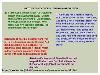 Crazy english pronunciation | PPTX