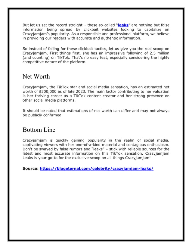 Meet Crazyjamjam - A TikTok Sensation | Blog Eternal | PDF | Internet ...