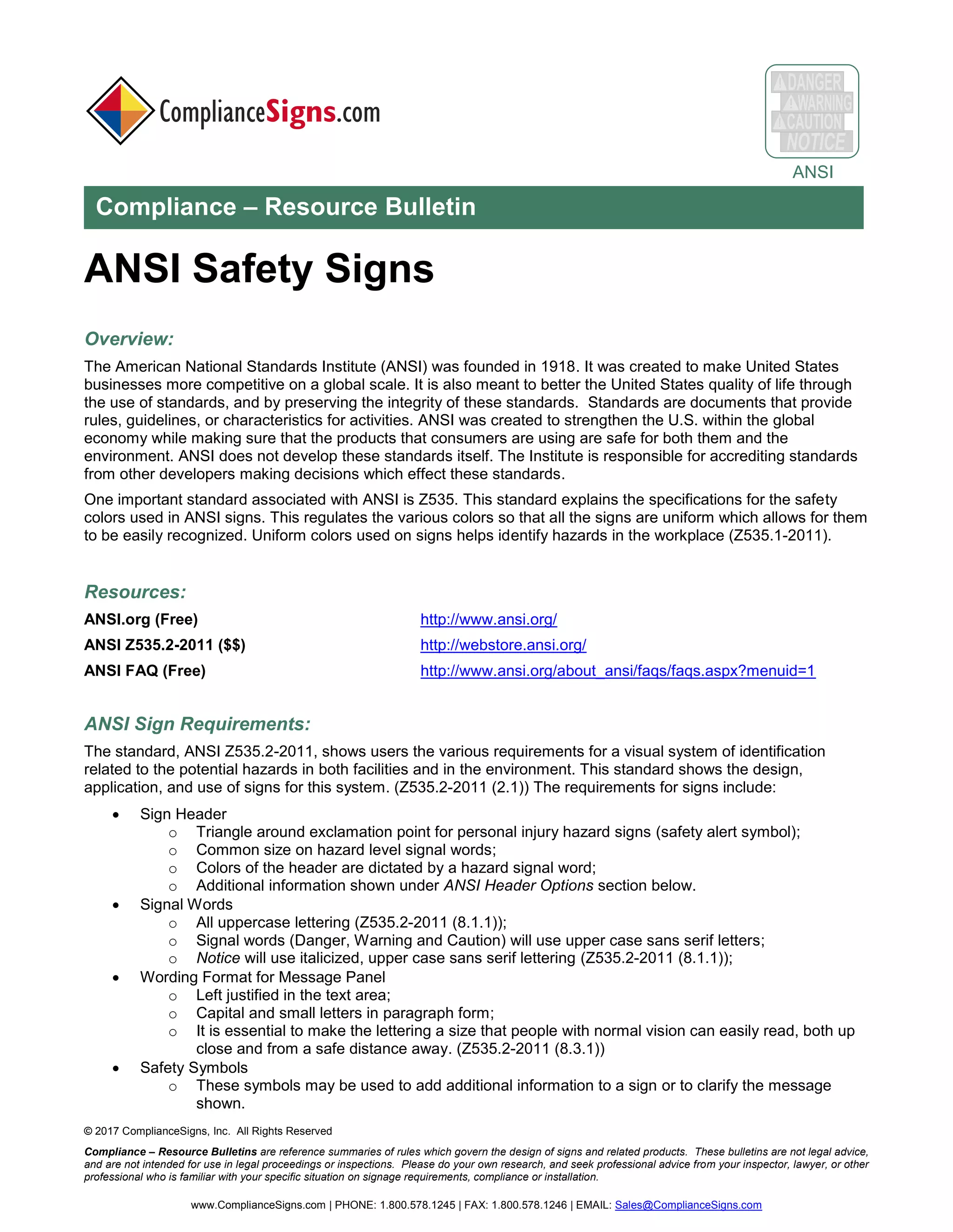 ANSI Safety Signs and Labels | PDF