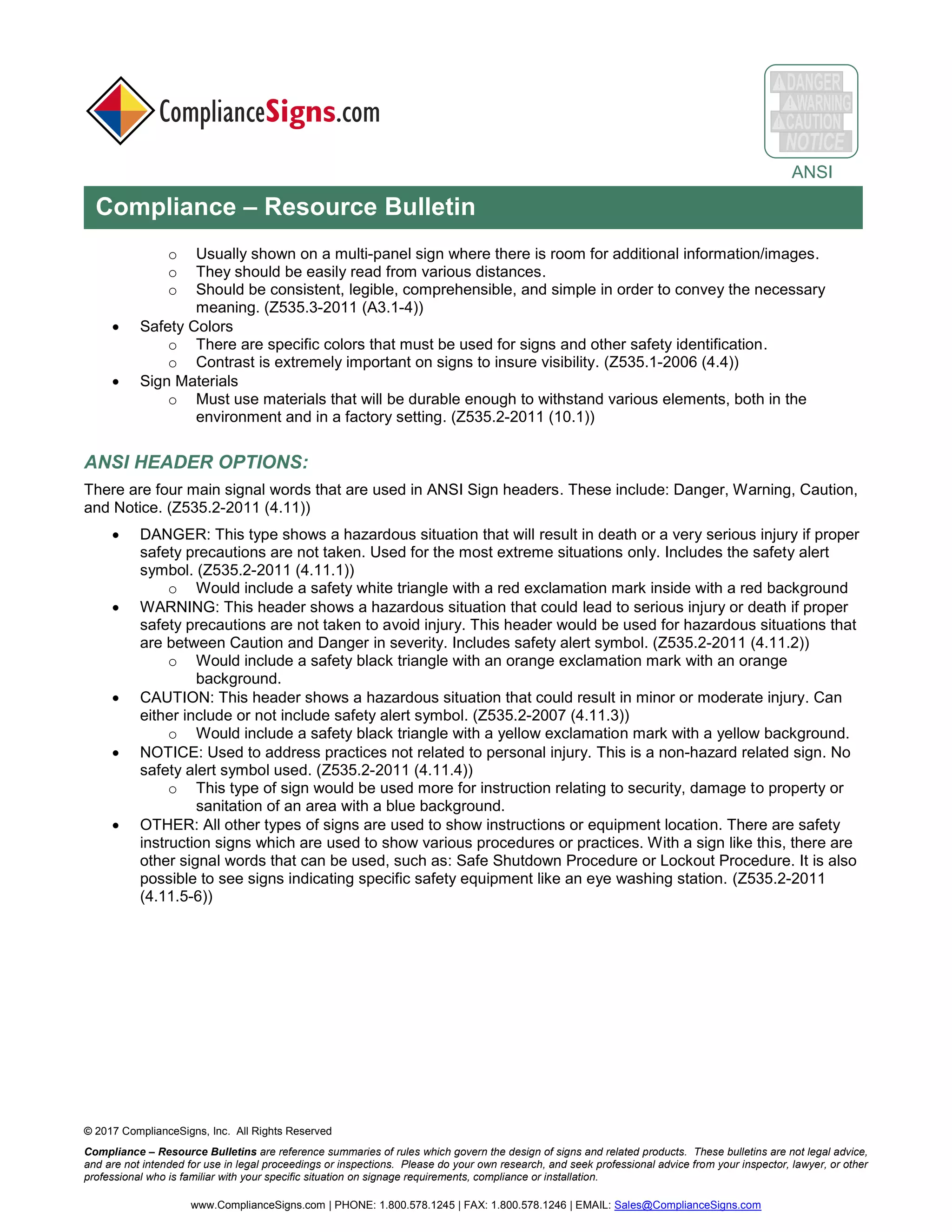 ANSI Safety Signs and Labels | PDF