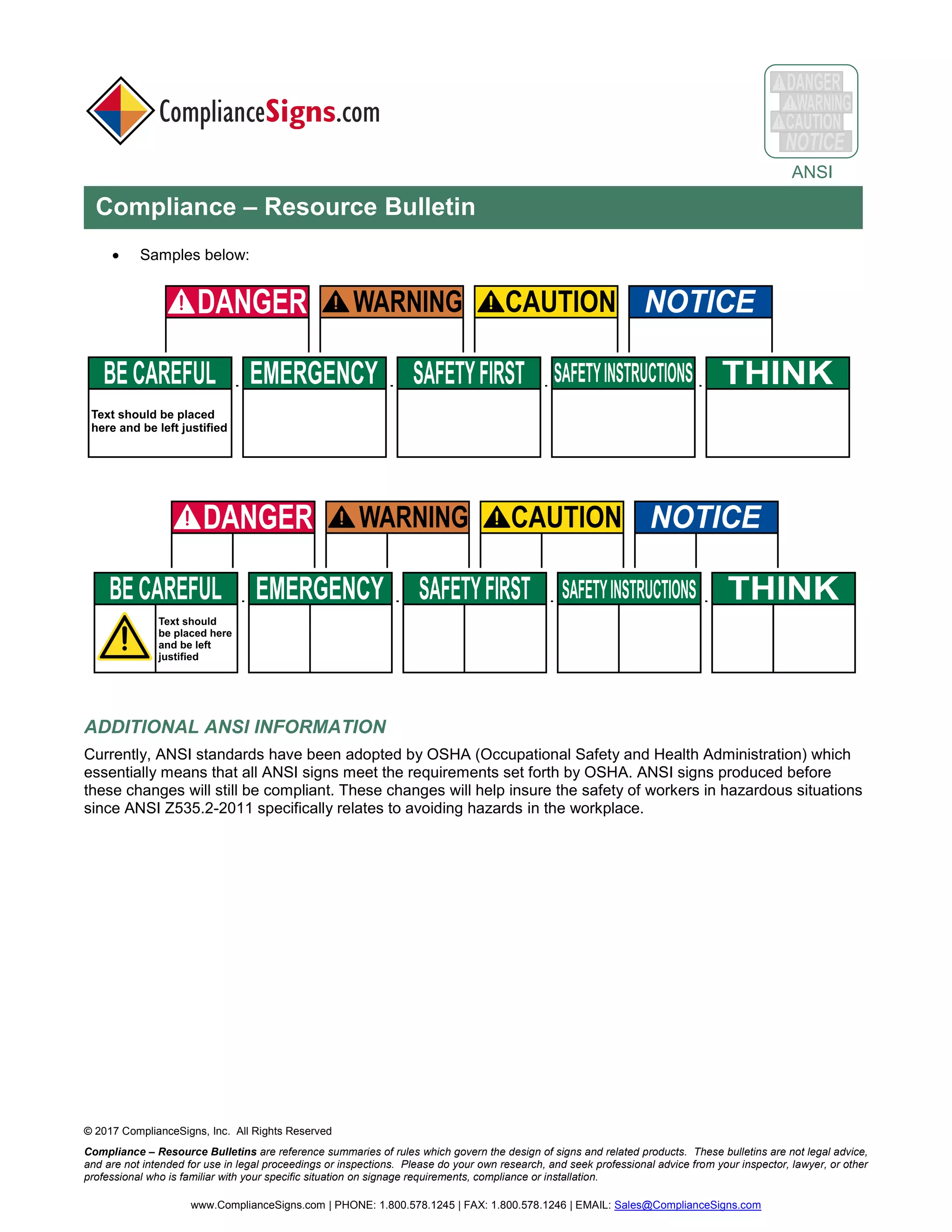 ANSI Safety Signs and Labels | PDF