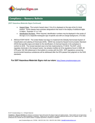 DOT - Hazardous Materials Sign Resources | PDF | Logistics and ...
