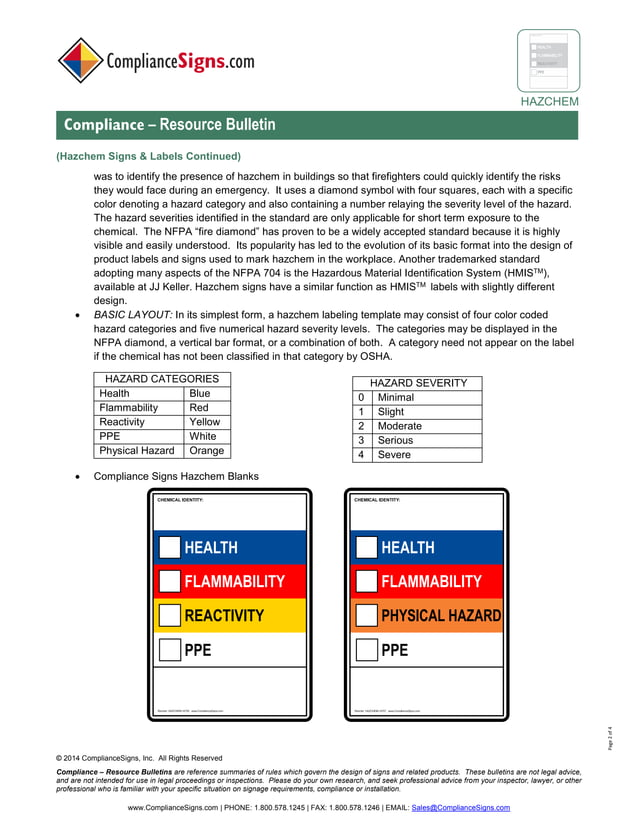 Hazardous Chemical Sign / Label Resources | PDF
