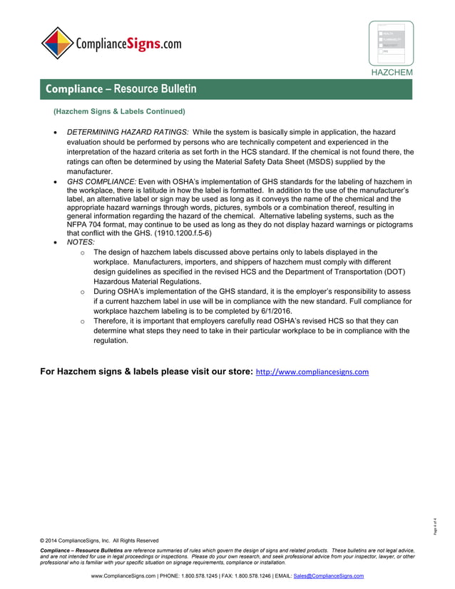 Hazardous Chemical Sign / Label Resources | PDF