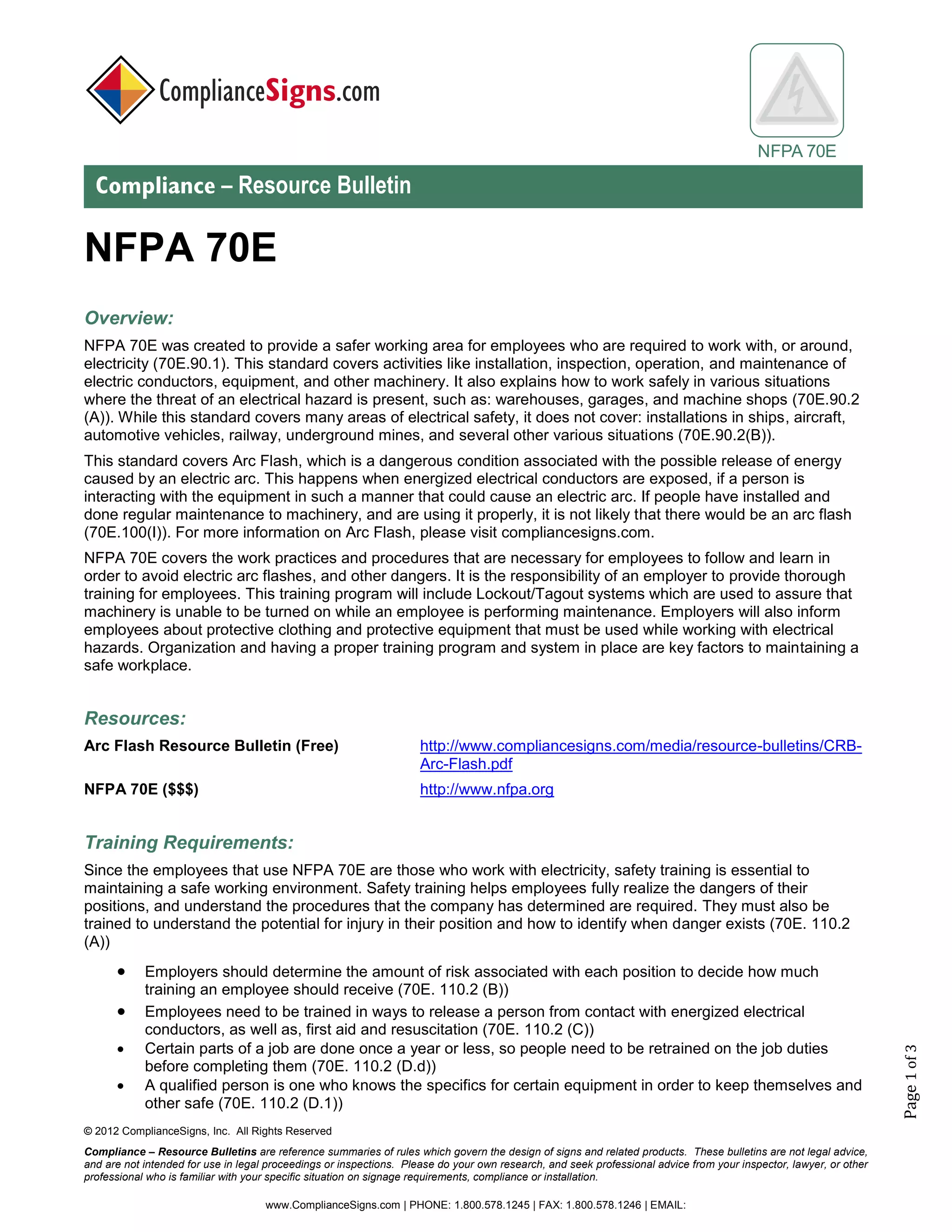 NFPA 70E Electrical Safety Resources | PDF
