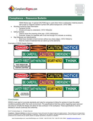 OSHA Safety Signs and Labels | PDF | First Aid | Injuries