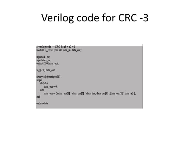 CRC Error coding technique CRC Error coding technique