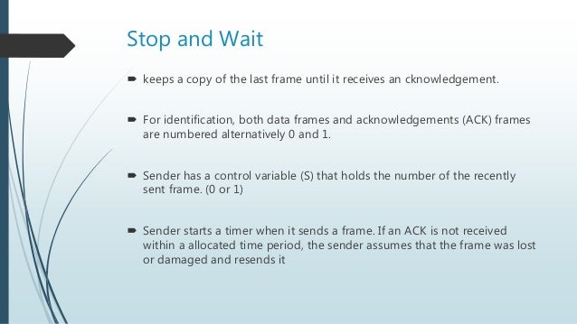 Flow Control And Error Control Techniques In The Data Link Layer Prot