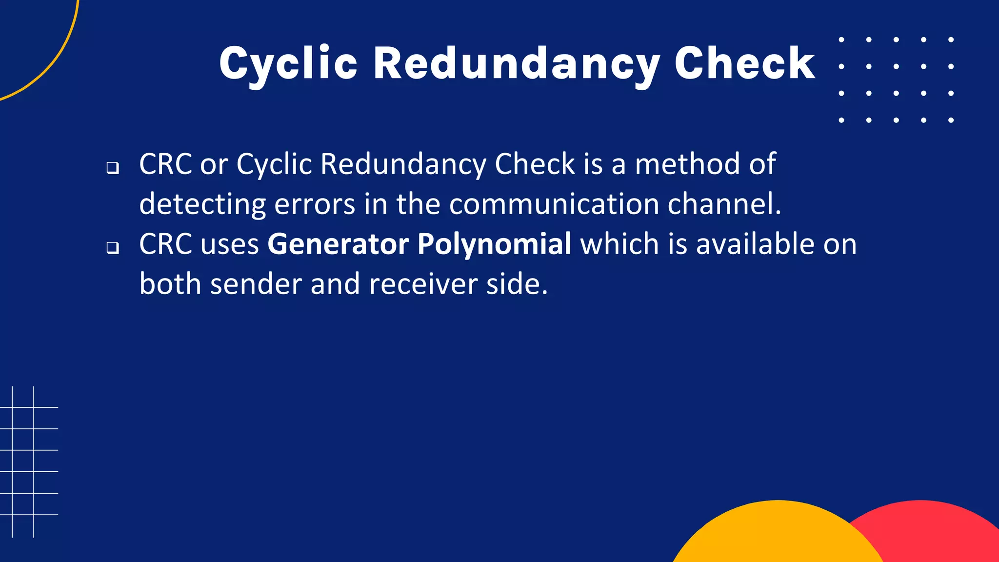 Cyclic Redundancy Check in Computers Network | PPTX