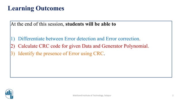 Cyclic Redundancy Check Approach For Error Detection Pptx Computer Networking Computing