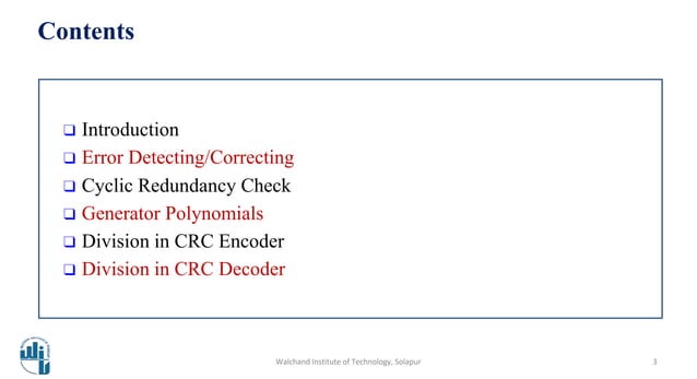 Cyclic Redundancy Check Approach For Error Detection Pptx Computer Networking Computing