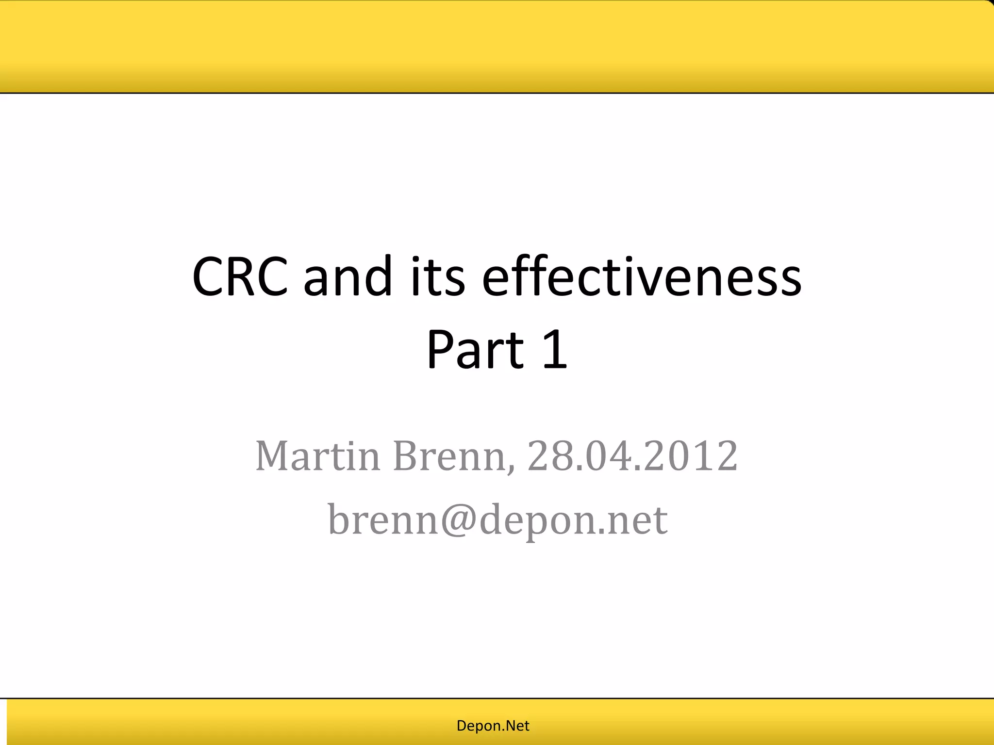 CRC and its effective | PPTX