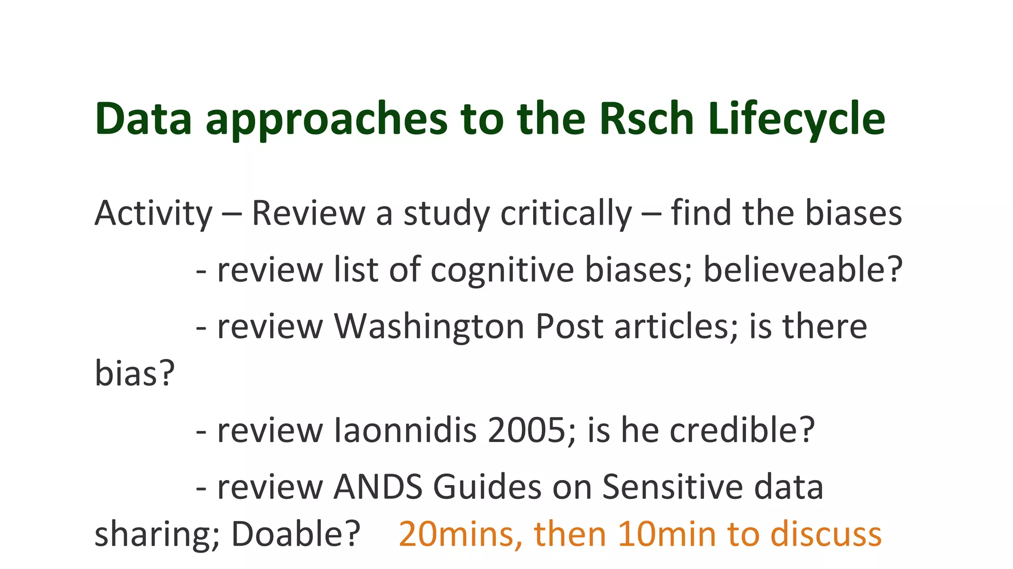 Bias and the Data Lifecycle | PPT
