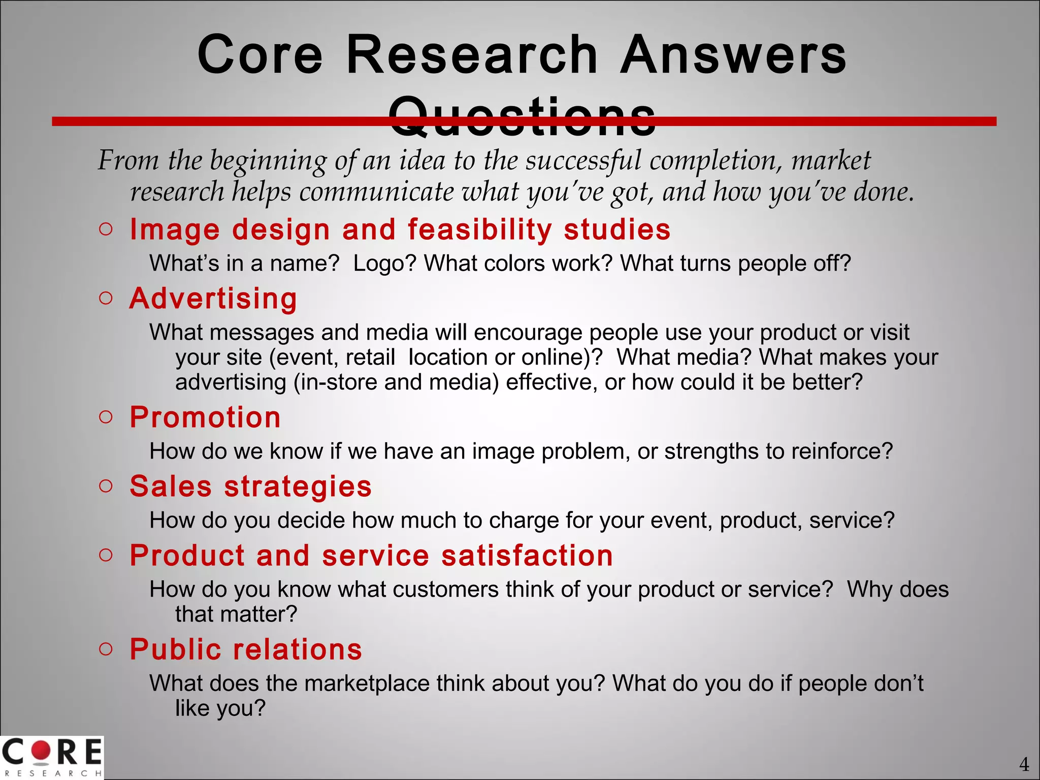 CORE RESEARCH CAPABILITIES | PPT