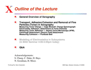 Particle Transport, Deposition, and Removal in Xerography (Fa-Gung Fan ...