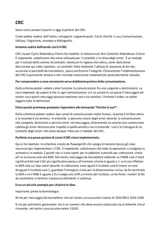 CRC esposizione | PDF