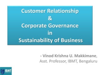 Customer Relationship and Corporate Governance in Sustainability of ...