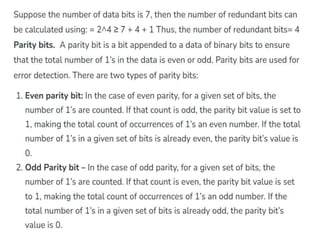 CRC_HAMMING code generation in computer networks | PPT