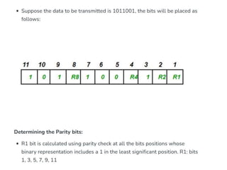 CRC_HAMMING code generation in computer networks | PPT