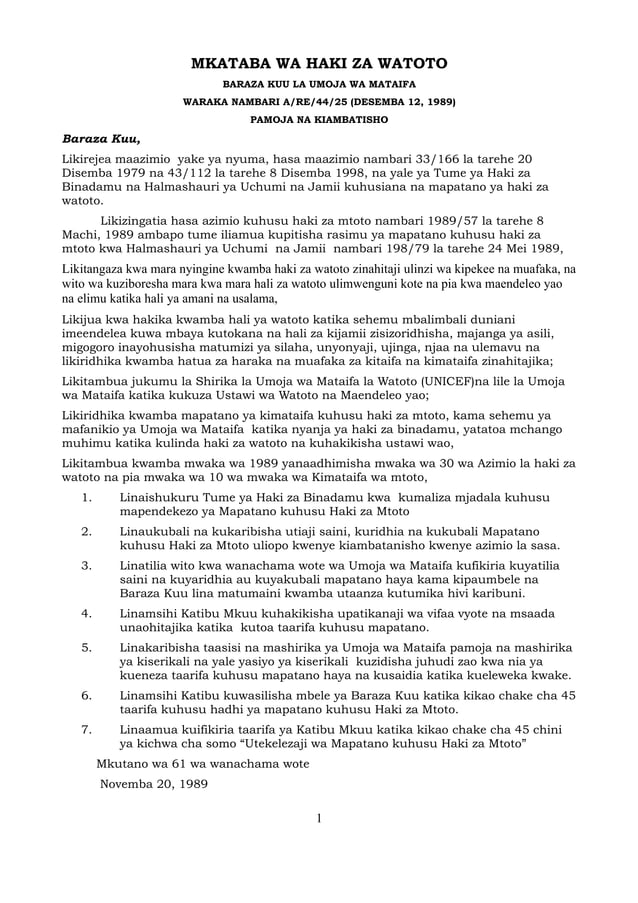 CRC - Kiswahili version | PDF