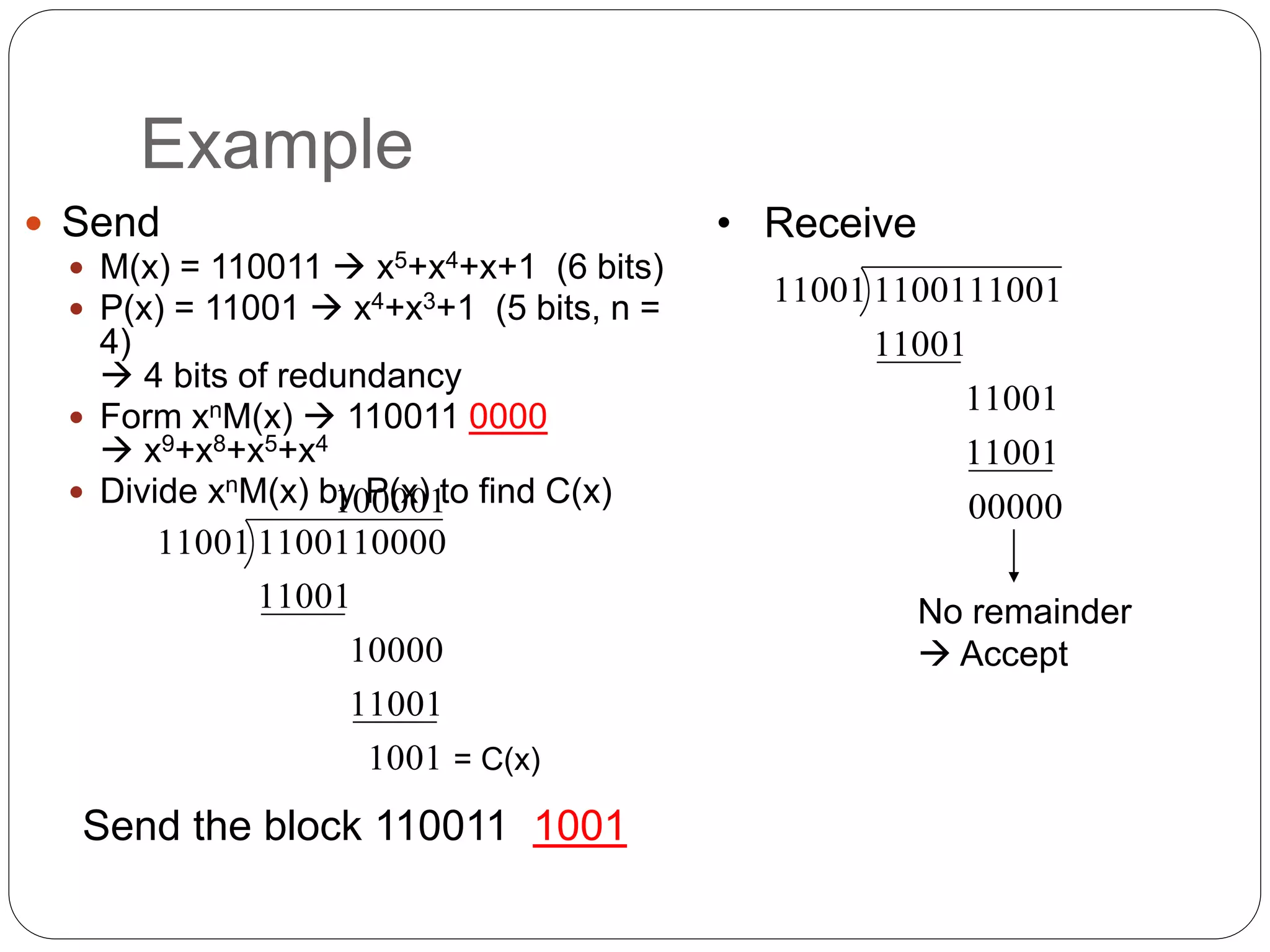 Cyclic Redundancy Check | PPTX | Programming Languages | Computing