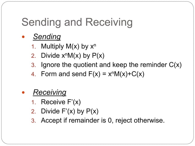Cyclic Redundancy Check | PPTX | Programming Languages | Computing