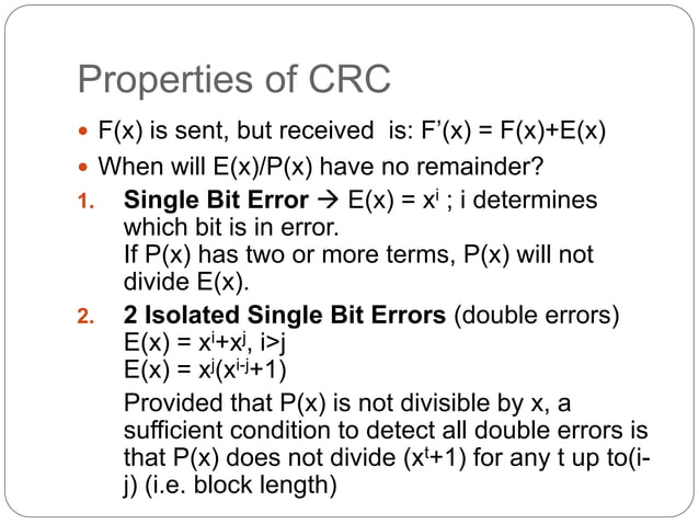 Cyclic Redundancy Check | PPTX | Programming Languages | Computing