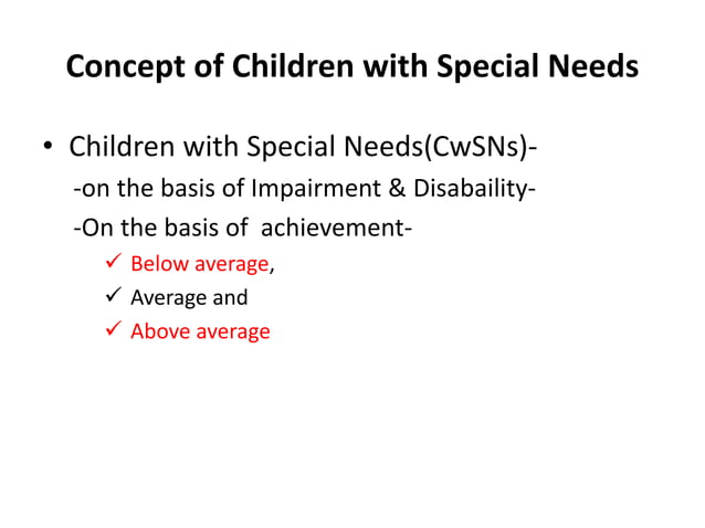 Needs of Special Education for Children with Special Needs | PPT
