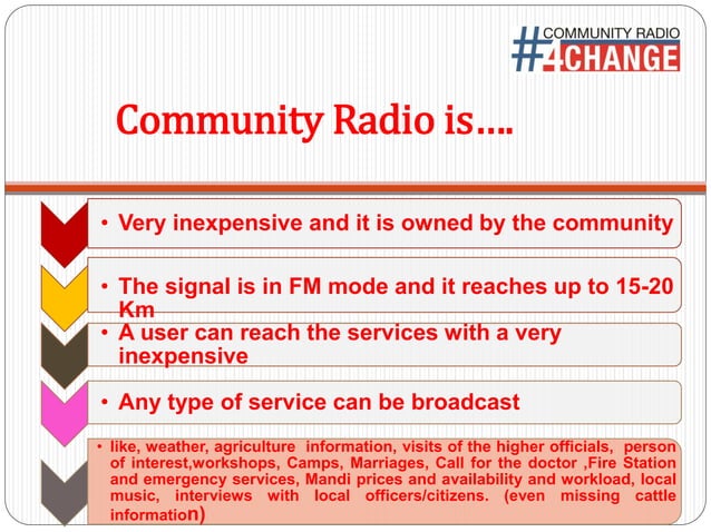 Community Radio: community mobilization and capacity building | PPT