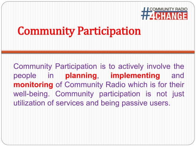 Community Radio: community mobilization and capacity building | PPTX ...