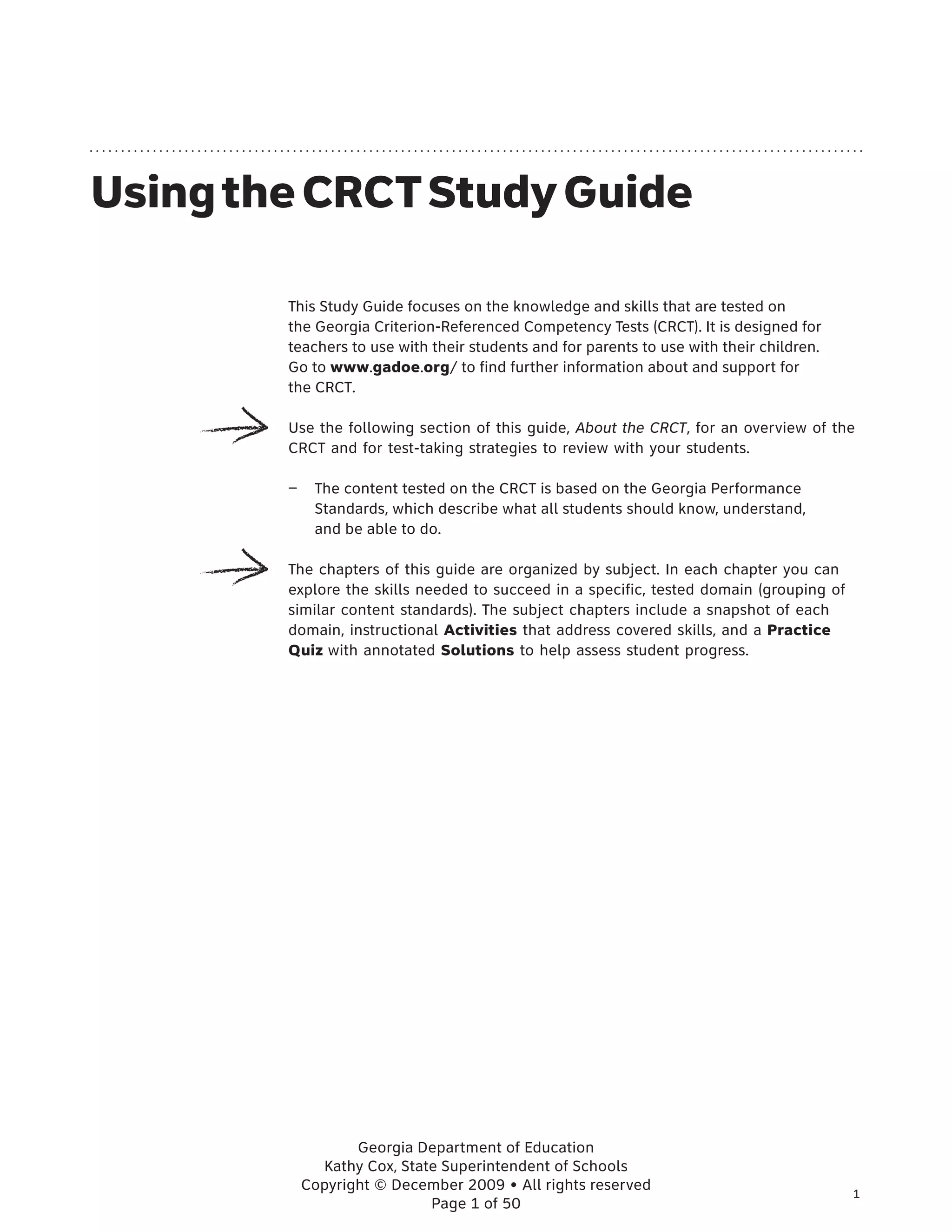 C R C T Study Guide Gr1 | PDF
